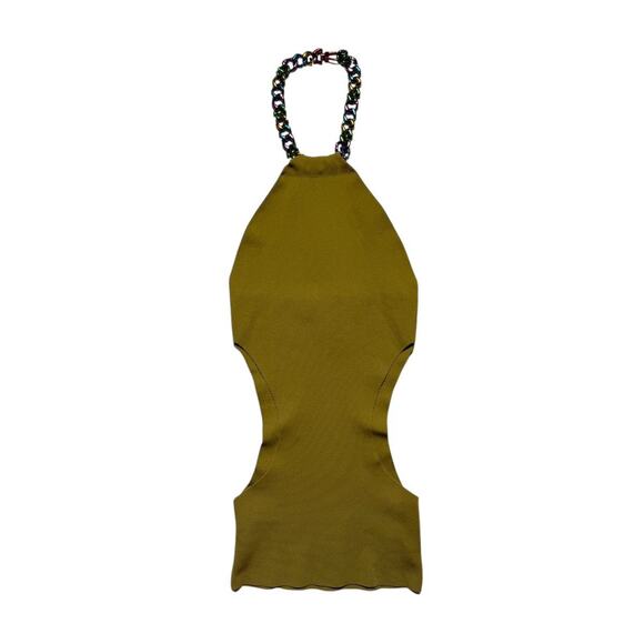 GCDS | Dresses | Chain Link Neck Halter Stretch Minidress | Poshmark